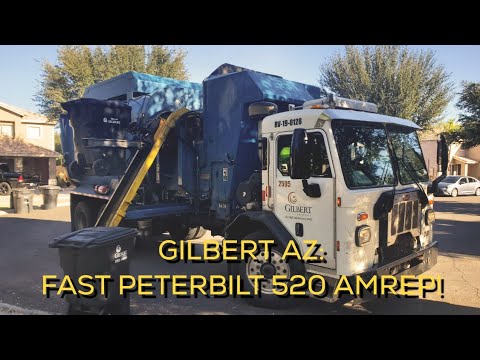 Super fast Gilbert AZ, Peterbilt 520 N2 Amrep Garbage truck! - YouTube