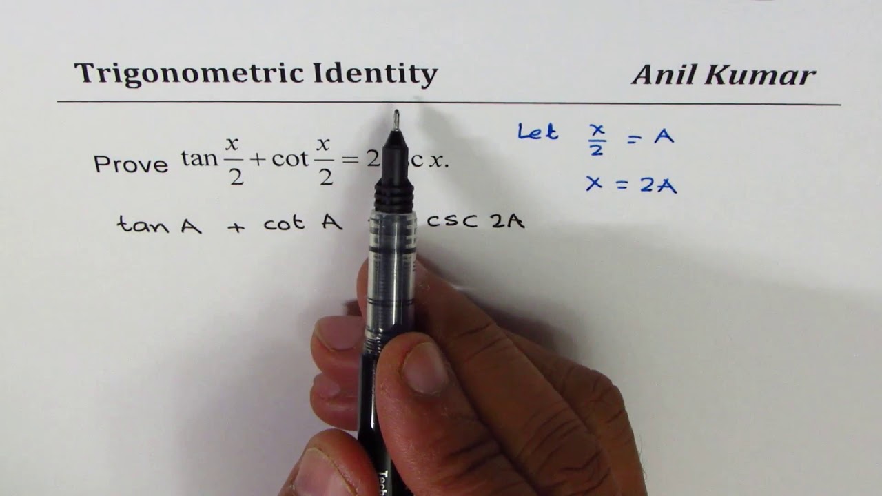 Prove Trig Identity tanx cscx Double Angle Identity - YouTube