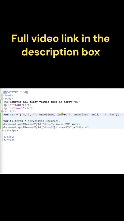 javascript remove all falsy value in Array - YouTube