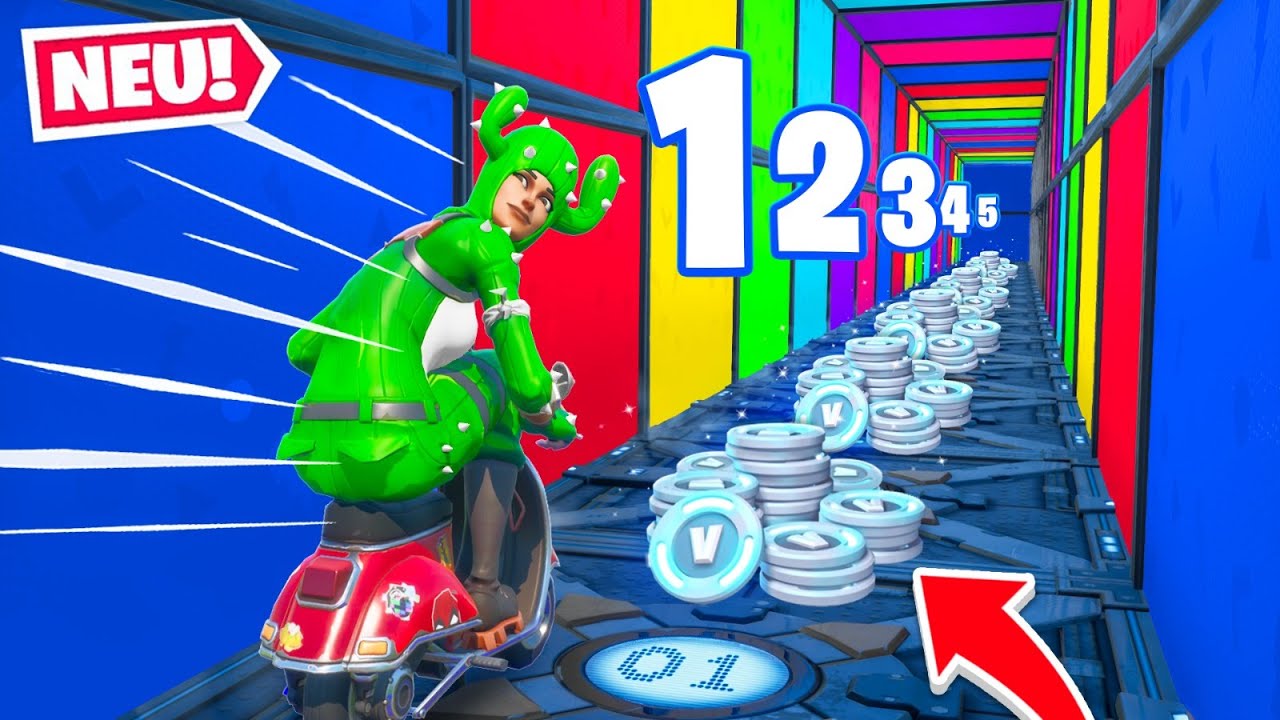 1 LEVEL = 1000 V-BUCKS ROLLER Deathrun in FORTNITE! - YouTube