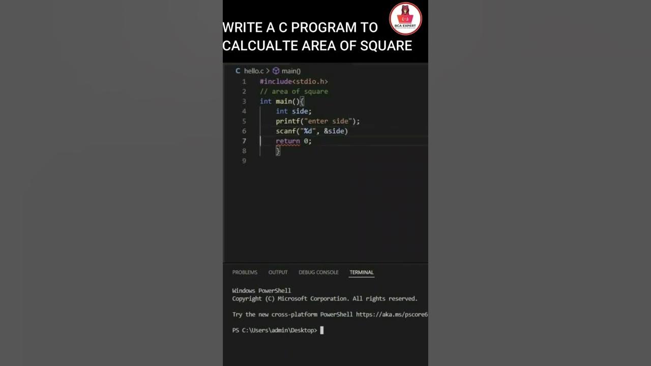 write a c program to calculate area of square | Easiest way to ...