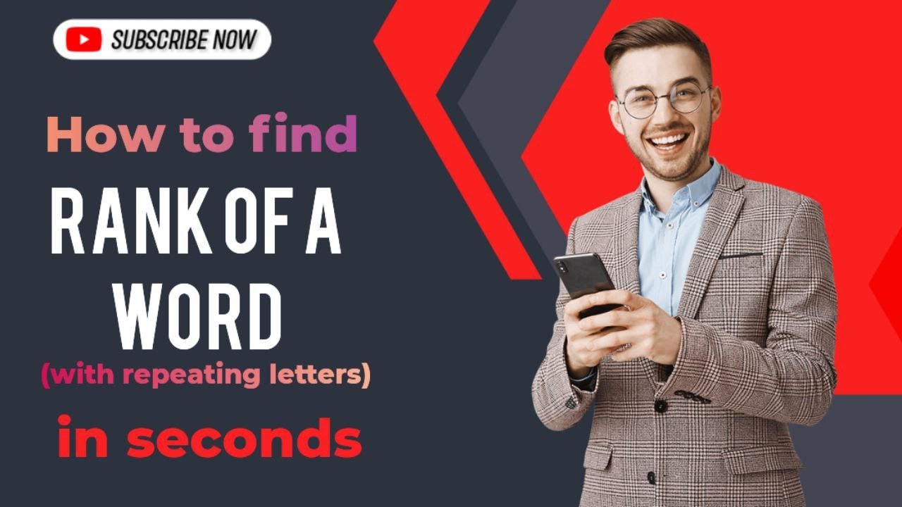 Rank of word with repeating letters || P n C || JEE aspirants || Must ...