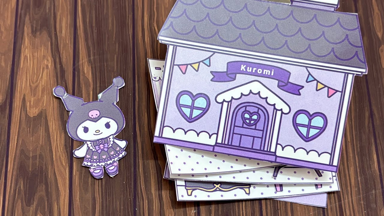 [papertoys] Decorate with sticker book Kuromi home ~ ASMR ~ Unbox # ...