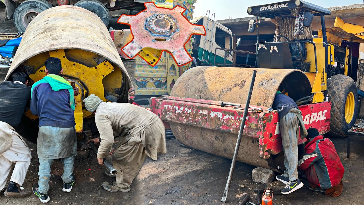 Incredible Rebuilding Process Of Road Roller Dark hub Drive Plate with ...
