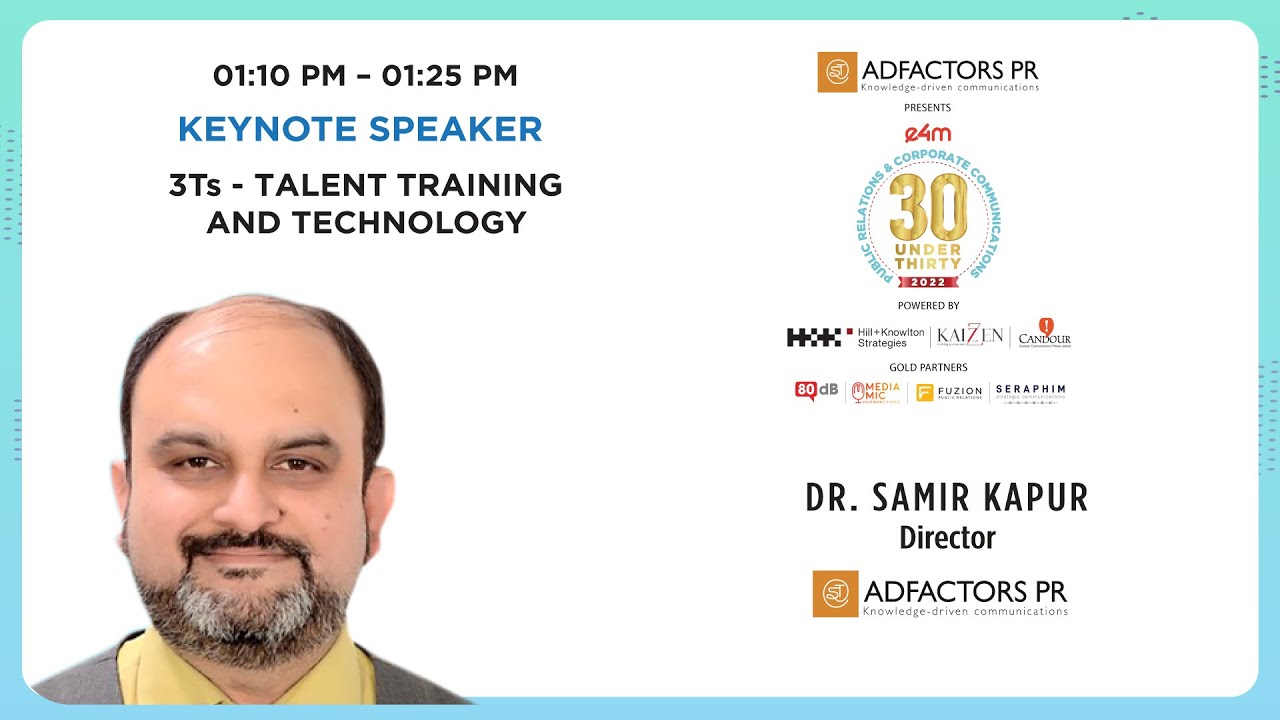 Keynote Speaker : 3Ts - Talent Training and Technology - YouTube