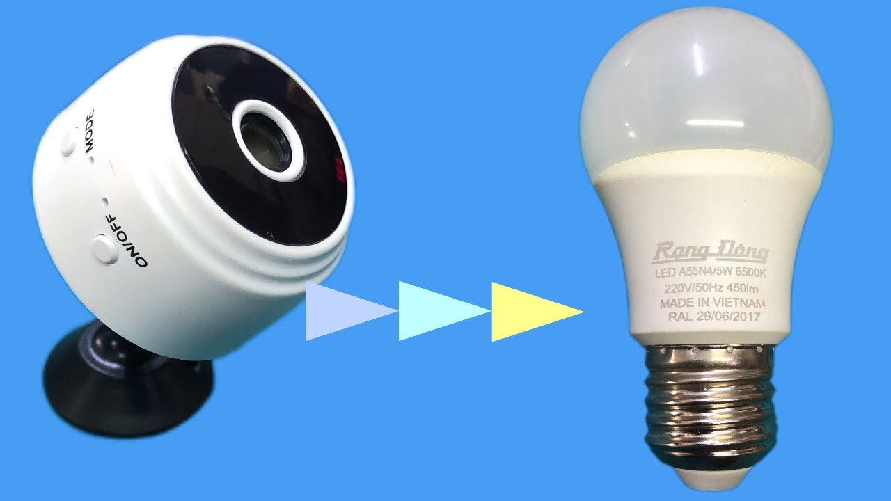How to put A9 mini camera into a 220V light bulb - YouTube