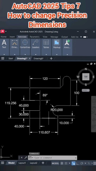 AutoCAD 2025 How to change Precision Dimensions #autocad #shortsfeed #shorts #short #subscribe ...