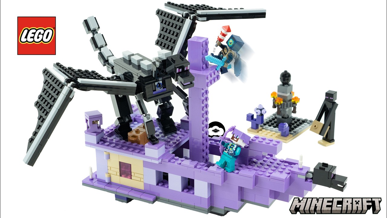 LEGO The Ender Dragon and End Ship speed build - YouTube