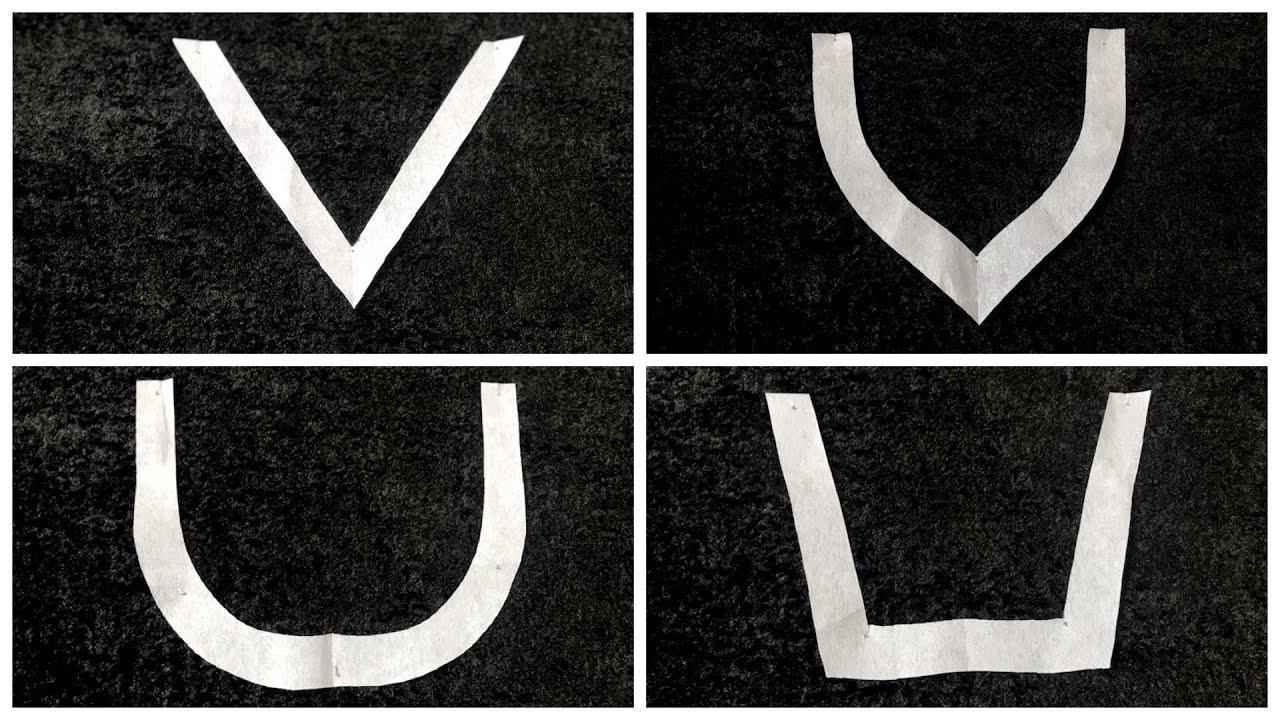 Easy Way To Cut Basic Neckline | Best 4 Neck Designs Cutting On Bukram ...