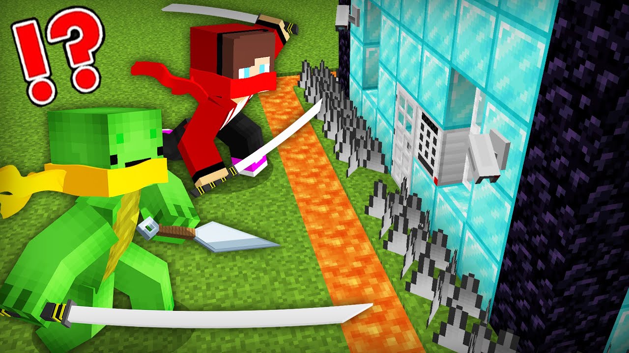 Mikey and JJ in NINJA Security Base in Minecraft! (Maizen Mazien Mizen ...