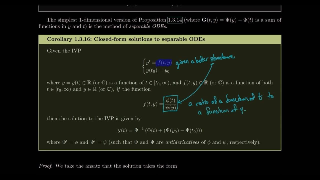 Solution methods for ODEs - part 2 - YouTube