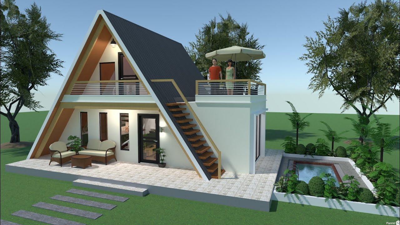 A-Frame House Design Idea (79sqm.) - YouTube