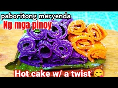 hot cake with ube flavor/paano magluto Ng masarap na hotcake na ...