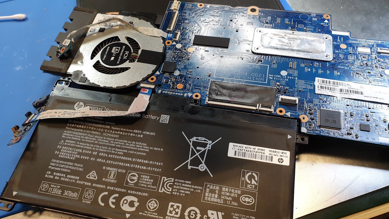 HP 14-BA Battery Controller under Thermal Camera BK03XL BQ737 Chip ...
