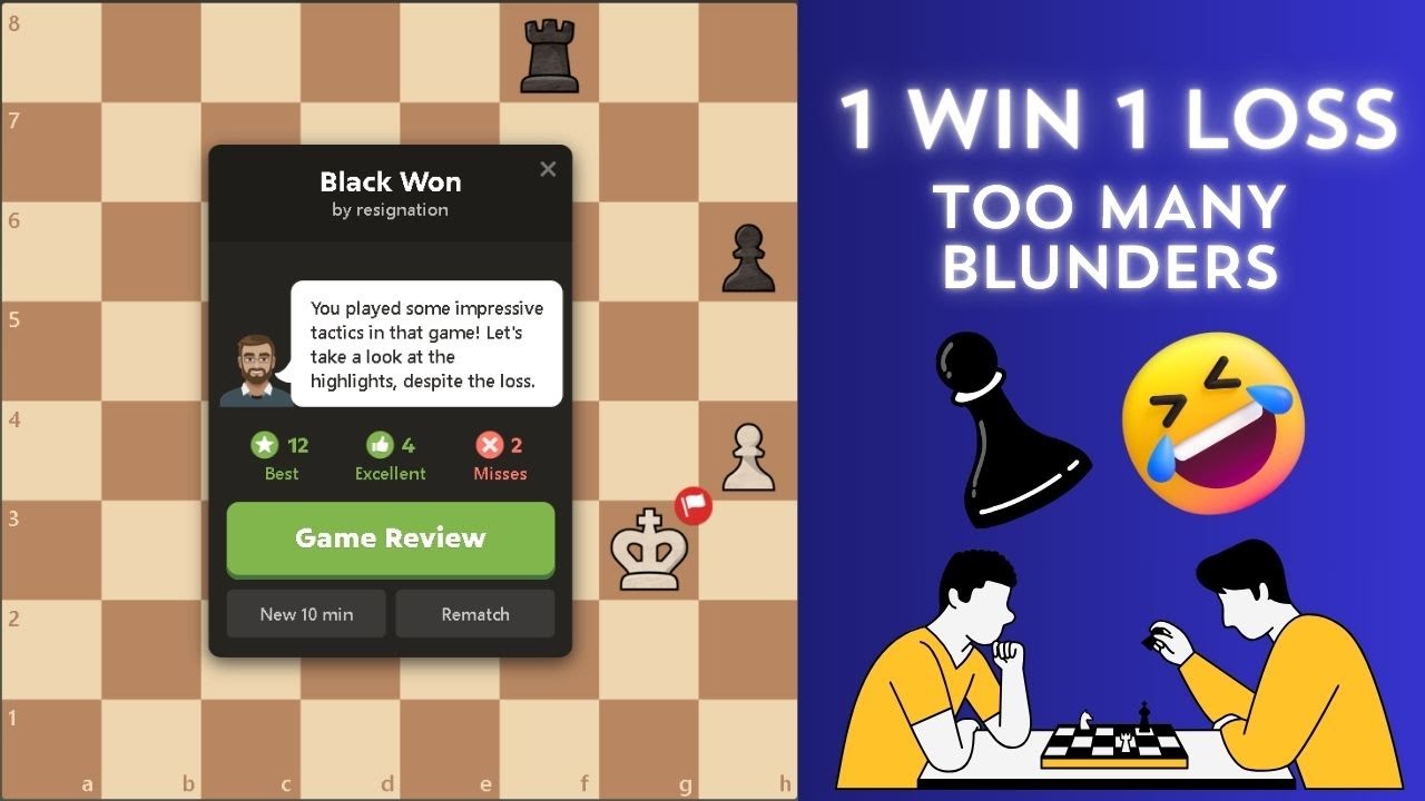 ONE WIN ONE LOSS | TOO MANY BLUNDERS | ROAD TO 1000 ELO - YouTube