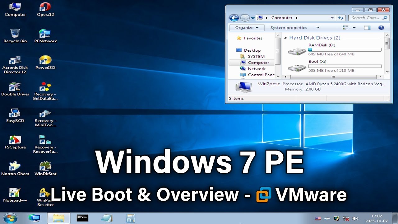 Windows 7 PE : The Portable / Live Windows 7 - YouTube