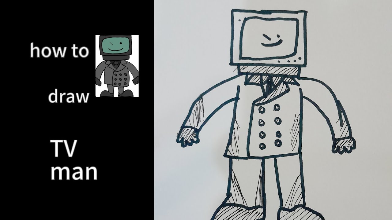 How to draw TV man from dafuqboom [easy tv man drawing] - YouTube