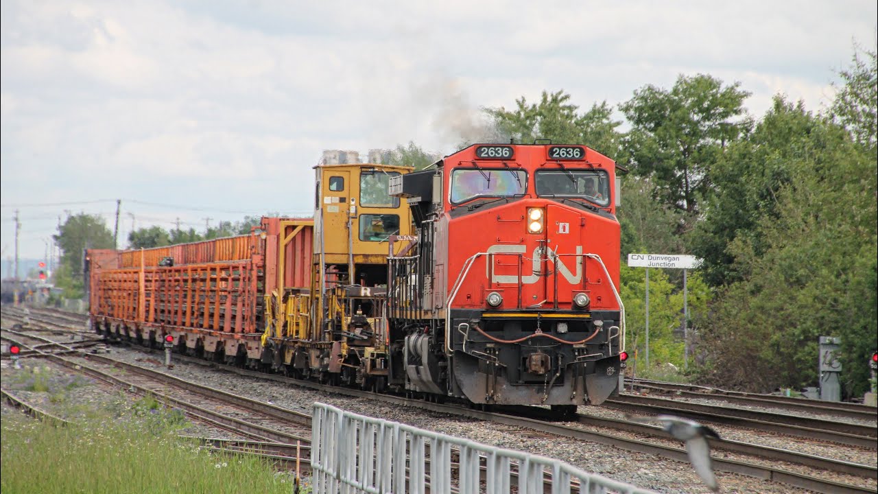 CN Work Train Passes Dunvegan Jct! - YouTube