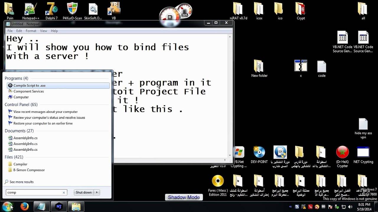 How To Bind Files With A Server Using AutoIt ! [ njRAT ] . - YouTube
