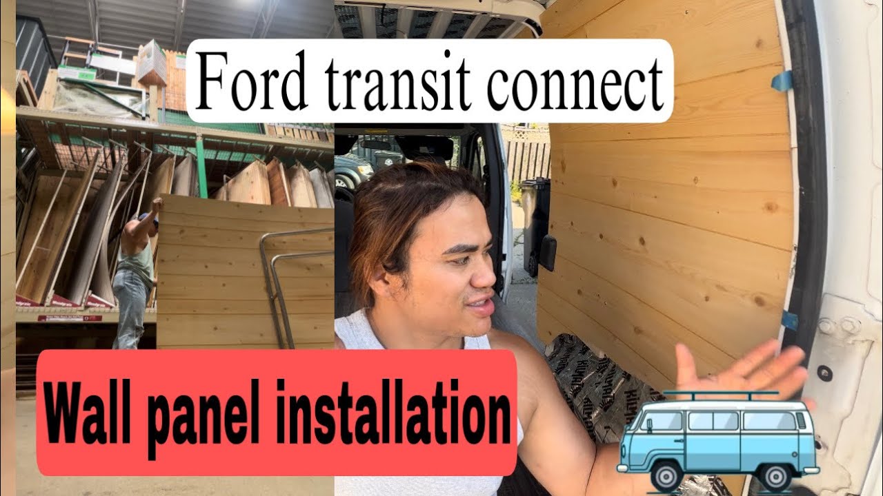 Ford transit connect wall panel installation - YouTube
