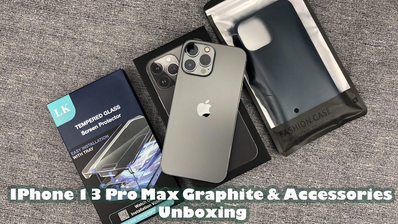 iPhone 13 Pro Max Graphite & Accessories Unboxing. - YouTube