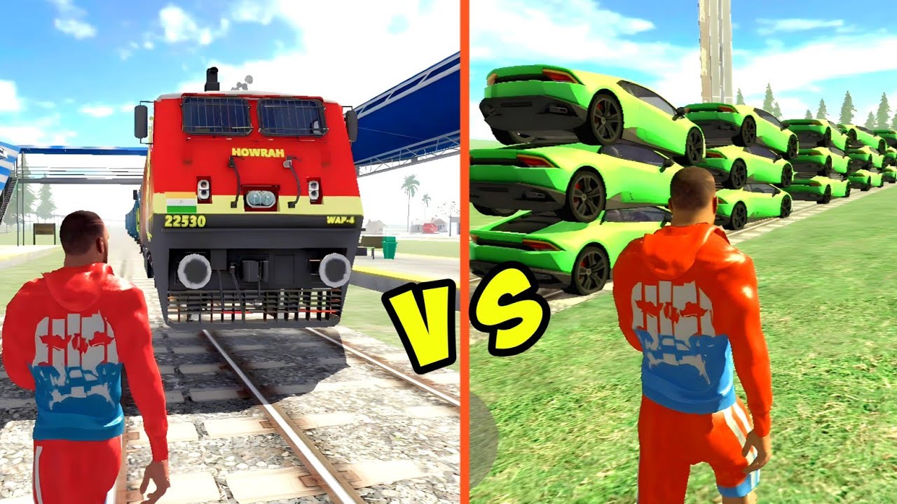 STOP TRAIN 1 TRAIN VS ULTIMATE LAMBO ||INDIAN BIKE DRIVING 3D|| - YouTube