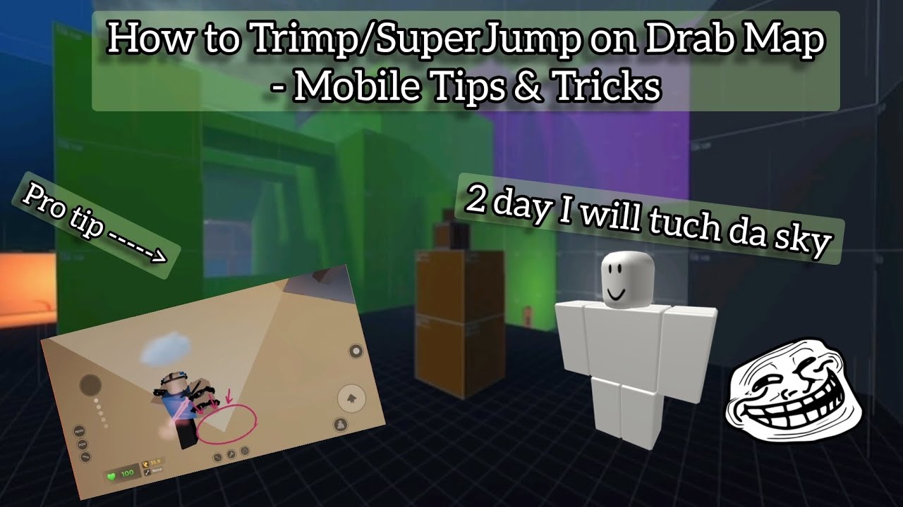 How to Trimp/SuperJump in Evade DRAB map | Roblox Evade Mobile Tips ...