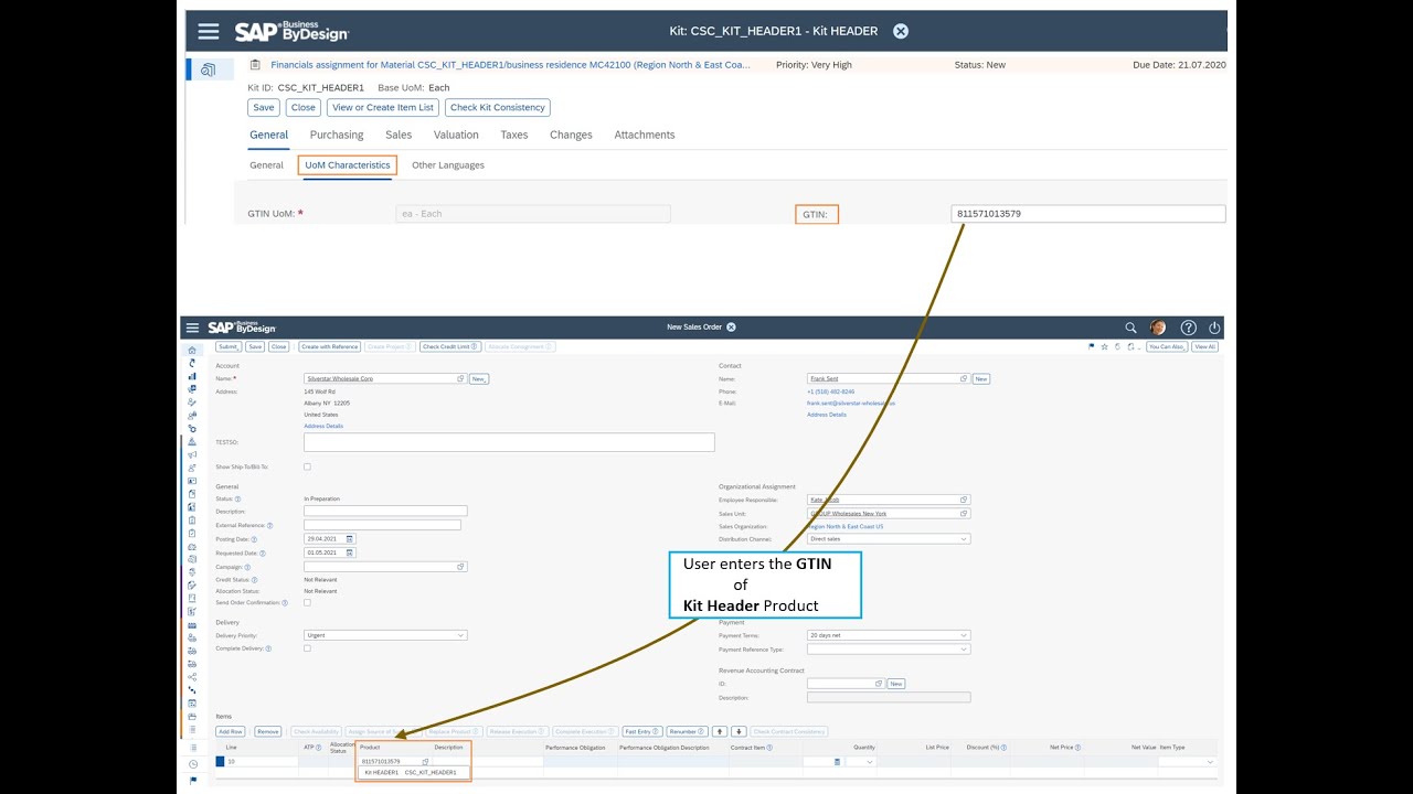 Sales Kit Header Product with GTIN support in Sales Order of SAP ...