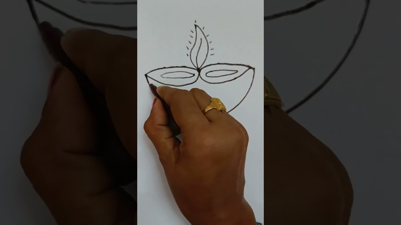 How to draw diya# Diwali drawing # beginner art # short # viral ...