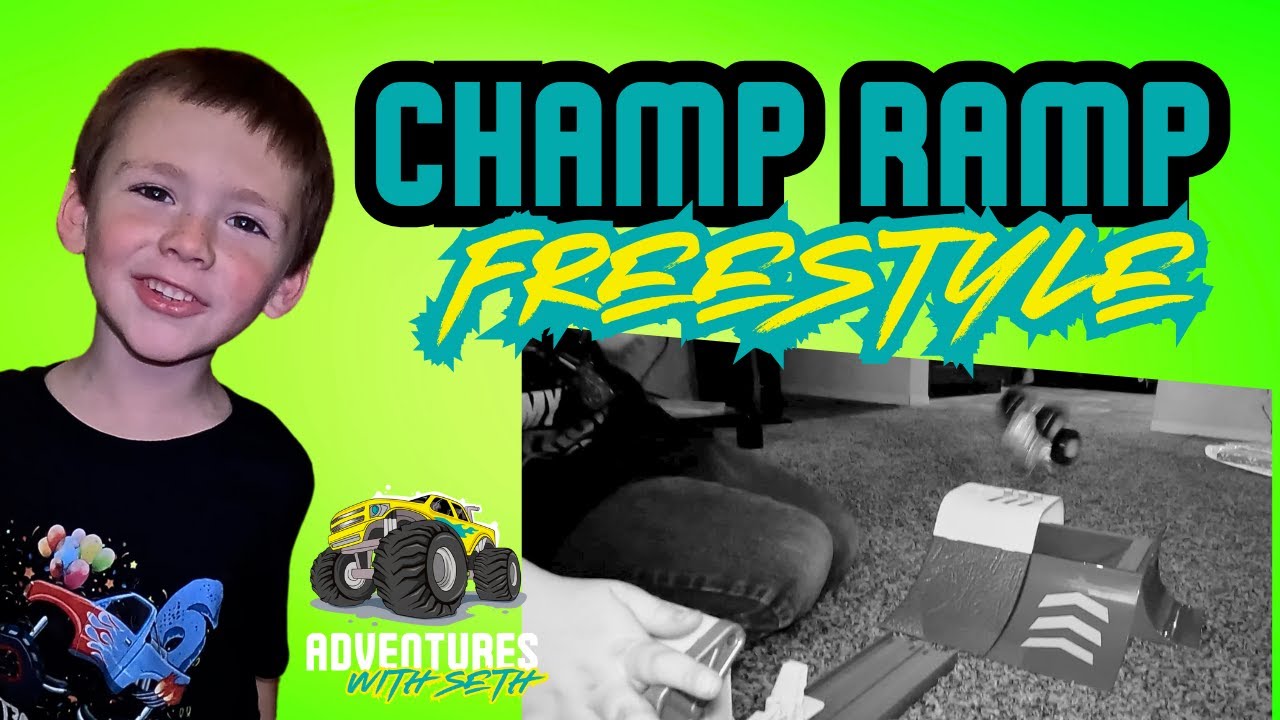 Hot Wheels Monster Jam Champ Ramp Freestyle Toy unboxing and review ...