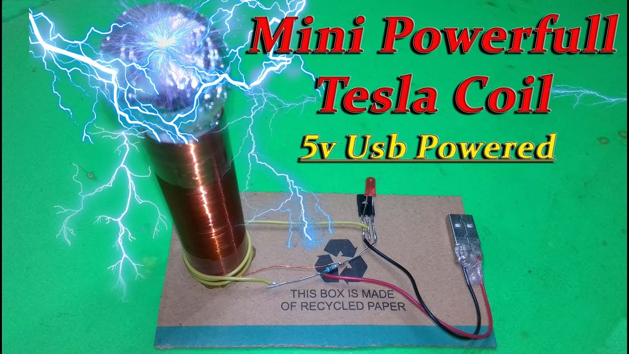 How to make a Mini Tesla Coil DIY at Home | Tesla Coil | 5v Powered ...