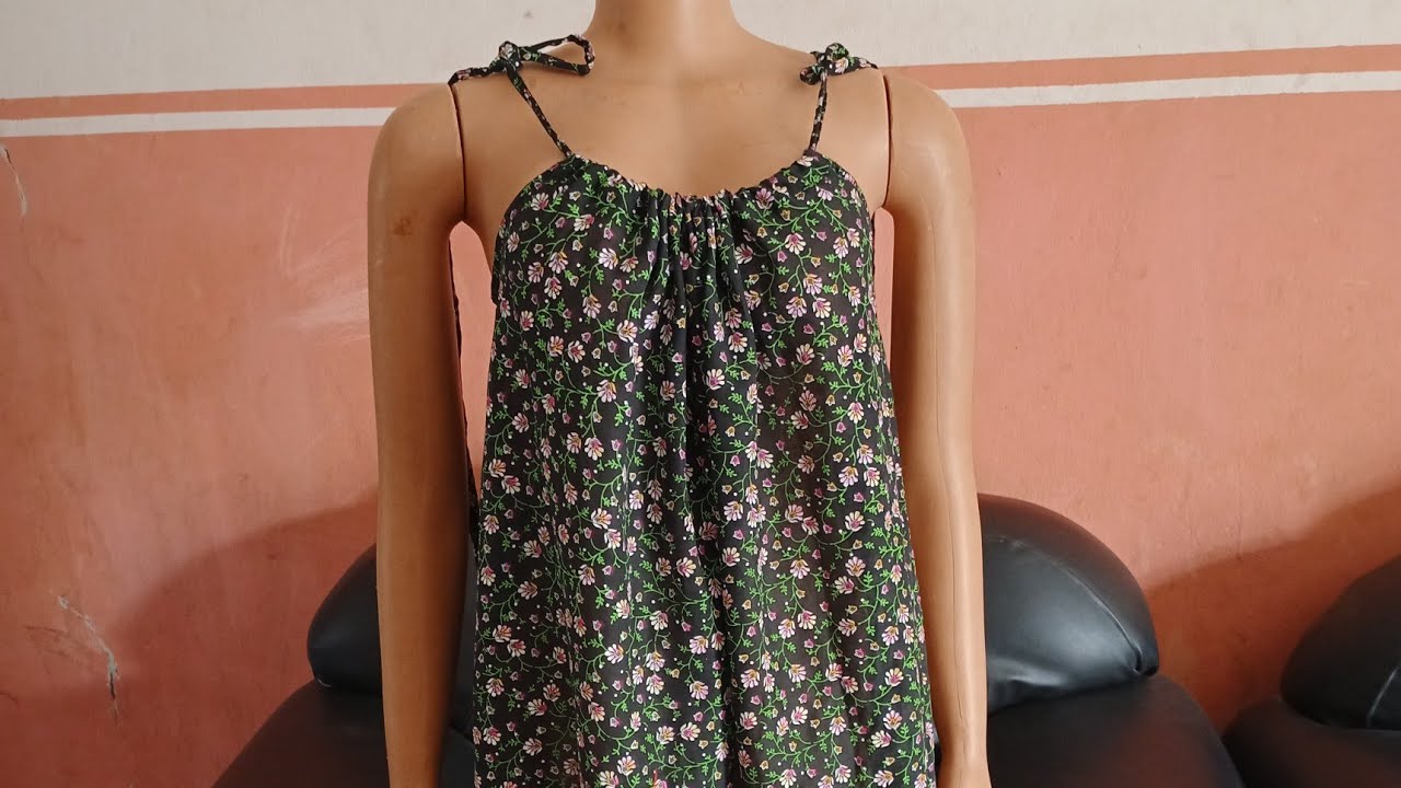 how to cut and sew this simple gown with rope withing 30 minutes - YouTube