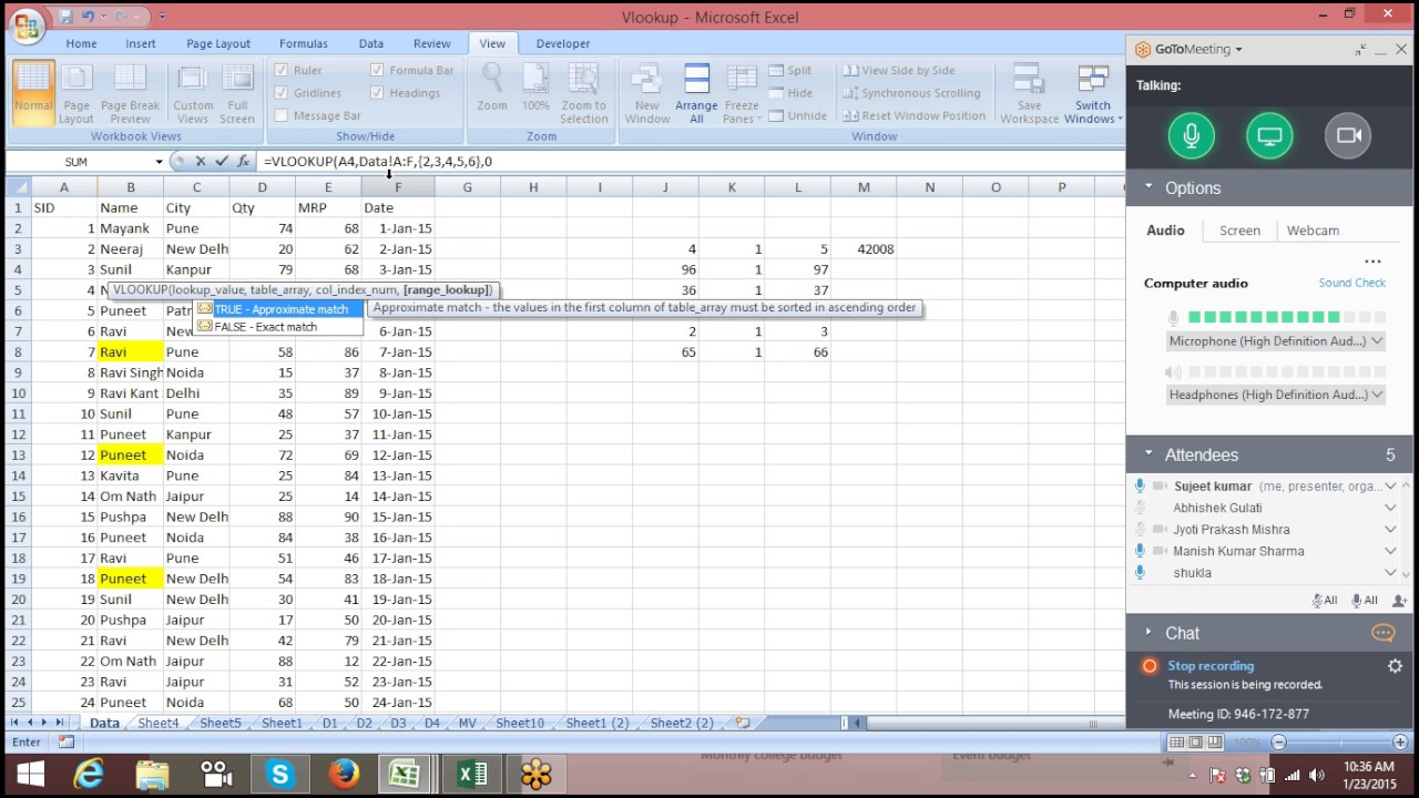 Excel cube method, Excel countif formula, match formula, vlookup ...