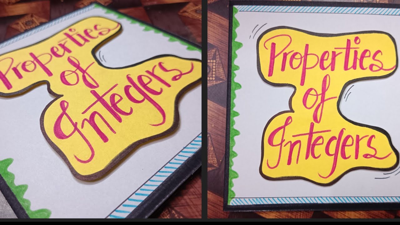 PROPERTIES OF INTEGERS Greeting Card... #integers #projects # ...