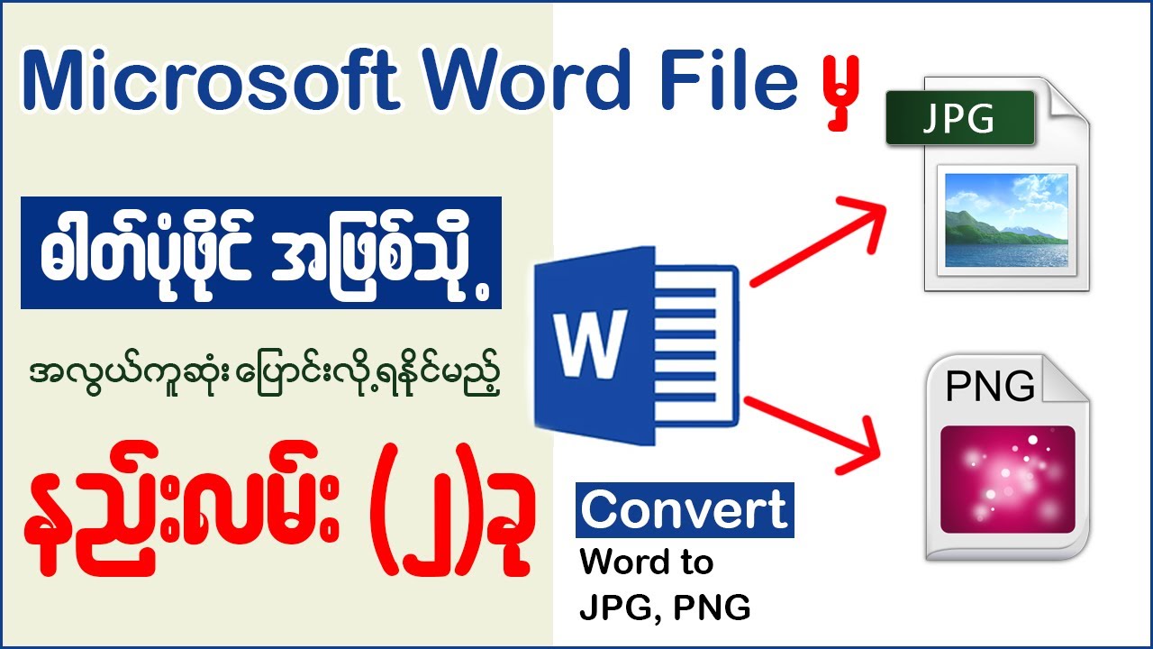 Microsoft Word File မှ ဓါတ်ပုံဖိုင်အဖြစ် အလွယ်တကူပြောင်းလို့ရနိုင်မည့ ...