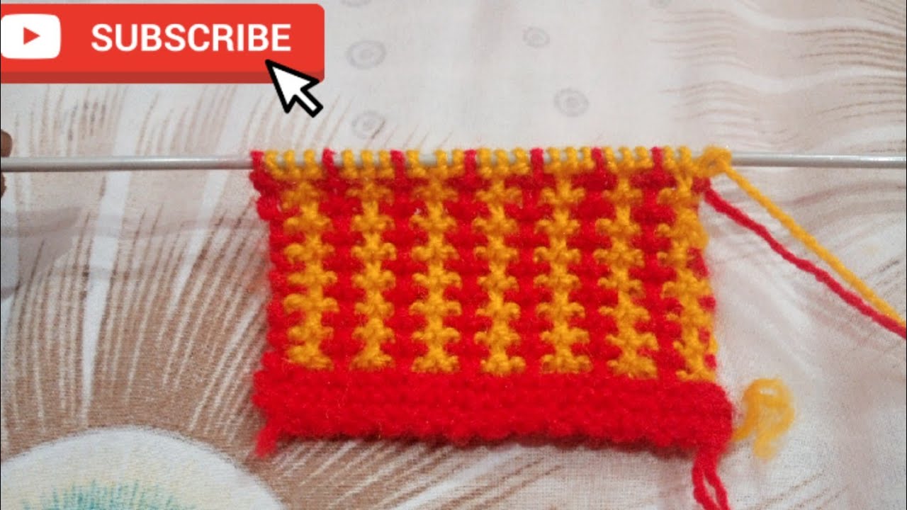 Beautiful two colour knitting design #5 - YouTube