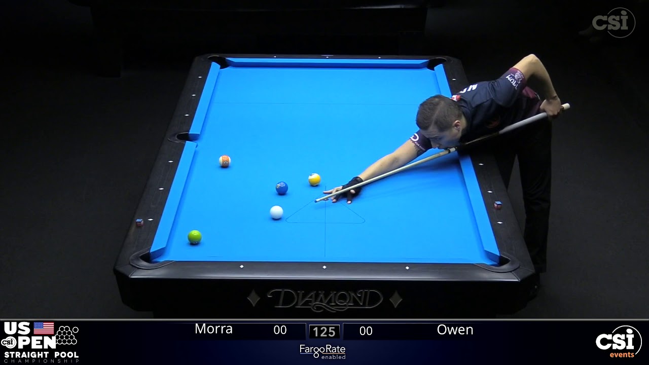STRAIGHT POOL: John Morra vs Gabe Owen | 2019 US Open Straight Pool ...