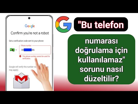 Bu telefon numarası Doğrulama için kullanılamaz | Gmail Hesabı | Play Store Sorun Çözme 2024