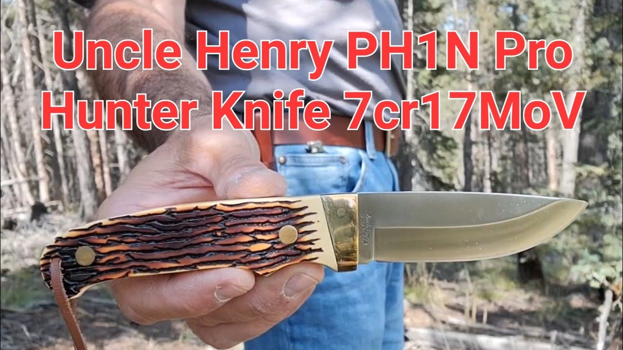 Schrade Uncle Henry PH1N Pro Hunter Knife Review and Workout. - YouTube