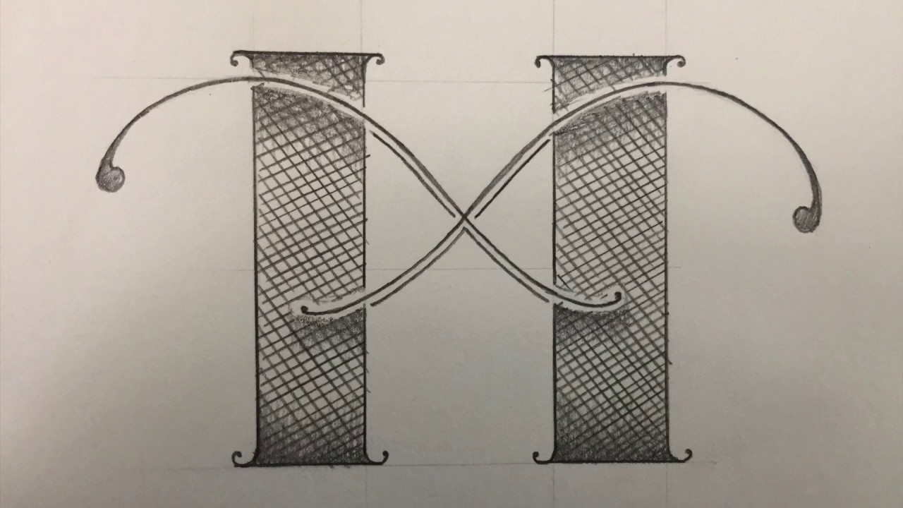 Lettering “M” | Hand lettering | Pencil 0.7 mm - YouTube