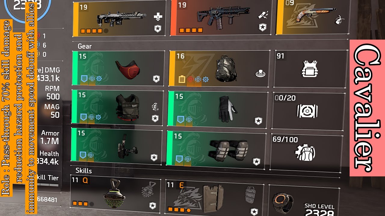 Division 2 Cavalier Gear Set 100.0% Hazard Protection (gameplay) Air ...