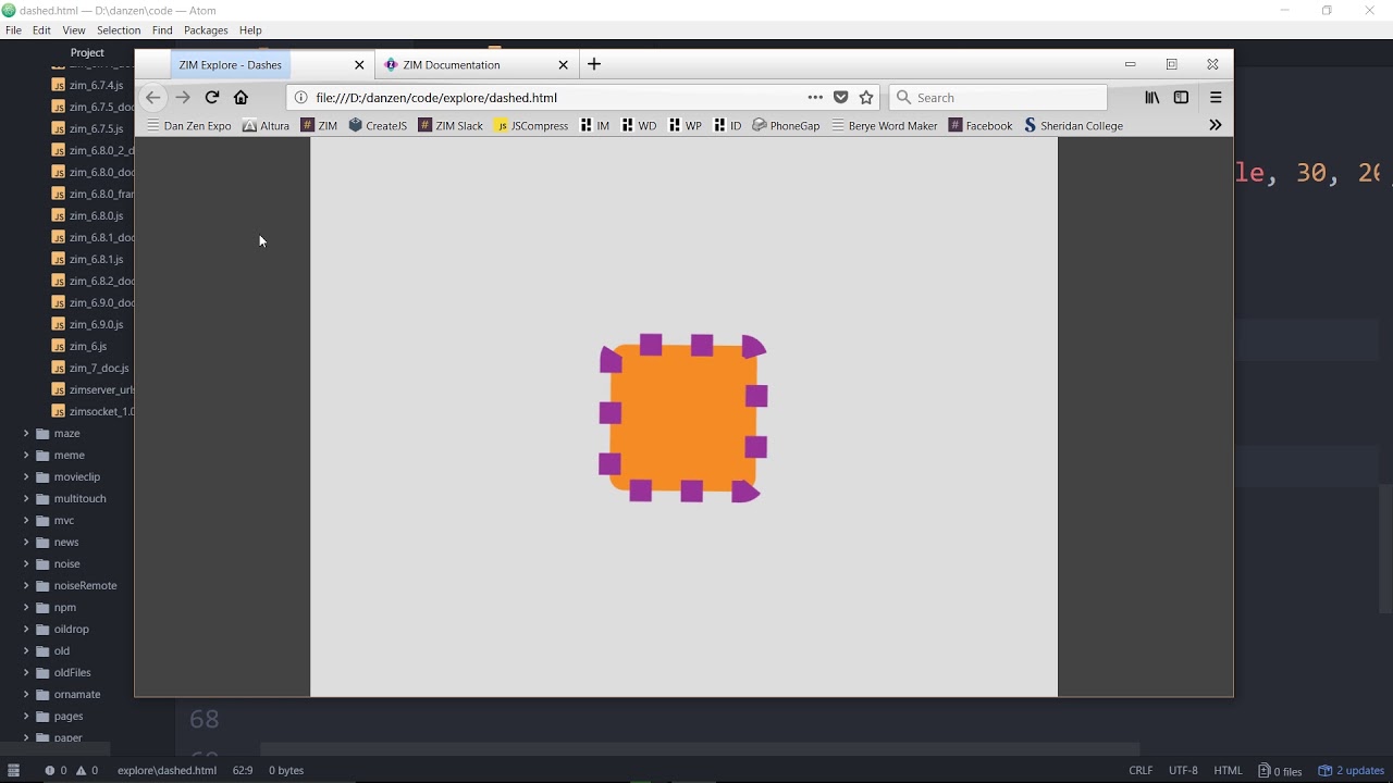 Zim Explore 07 Dashes Html Canvas Javascript Createjs Zimjs 9514