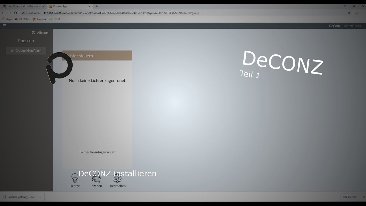 Teil 1: DeCONZ installieren, Firmware updaten, Grundeinstellungen und ...