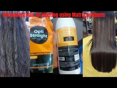 Permanent Hair Straighting Using Matrix Products!! Step by step!! - YouTube