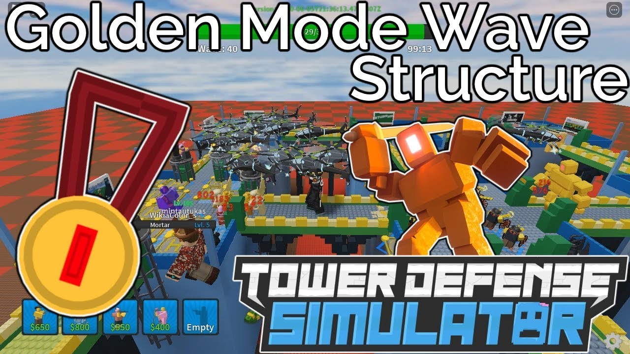 Golden Mode Wave Structure|Tower Defense Simulator - YouTube