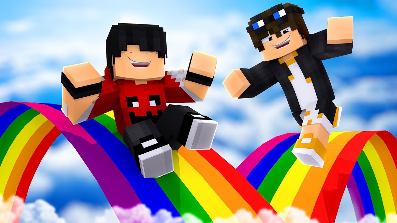 Minecraft: PARKOUR NO ARCO-ÍRIS ‹‹ P3DRU ›› - YouTube