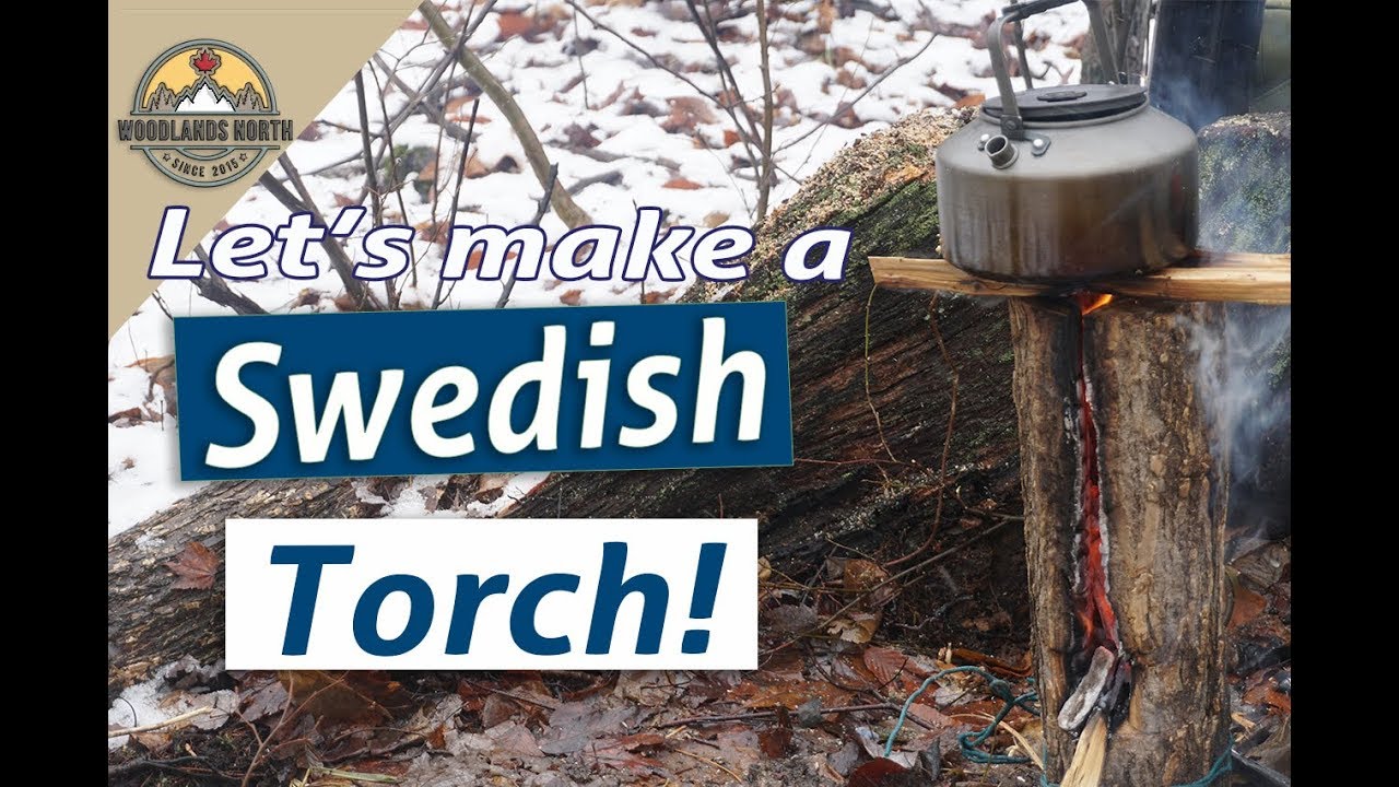 Making a swedish candle / fire pit log in challenging conditions - YouTube