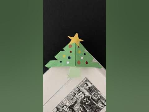 A delicate and cute origami Christmas tree bookmark-How to fold#origami ...