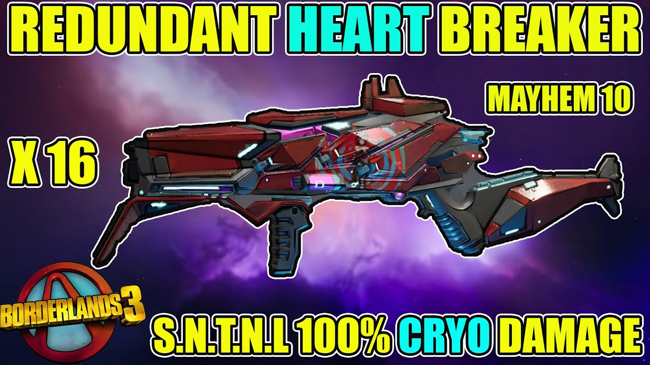 BL3 - LVL 72 - Redundant Heart Breaker - S.N.T.N.L 100% Cryo Damage ...