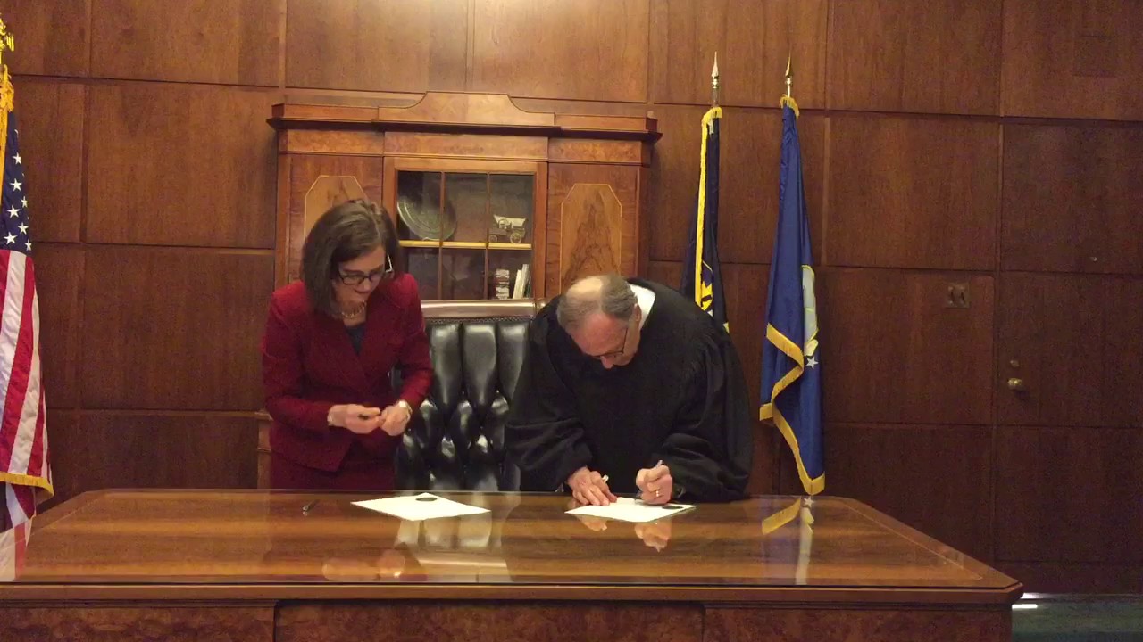 Gov. Kate Brown and Chief Justice Balmer - YouTube